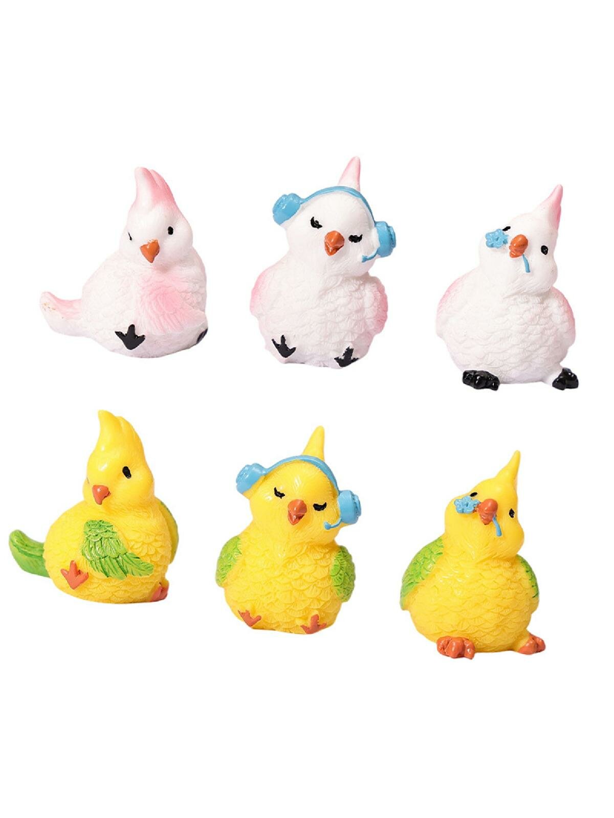 Миниатюрная Садовая статуэтка попугая, фигурка попугая из смолы, мини-топперы для тортов