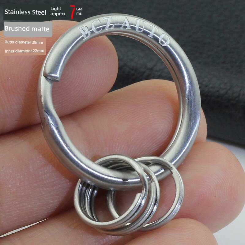 Кольцо для ключей из нержавеющей стали 316, чехол для ключей, вращающаяся кожаная полоска, гвоздь для мужчин и женщин,