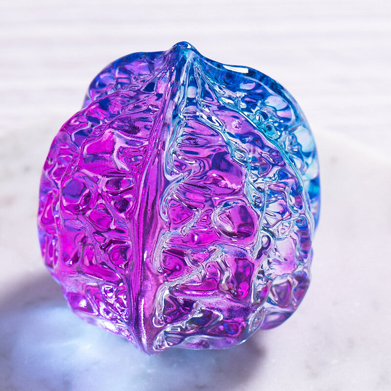 Цветной кристаллический ореховый орнамент, стеклянная ручная работа, ореховый фитнес-массажный гандбол, ручная игрушка, коллекция подарков