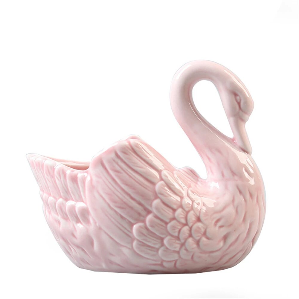 Керамическая статуэтка лебедя Розовый, Small 9.5x7.5cm, Розовый