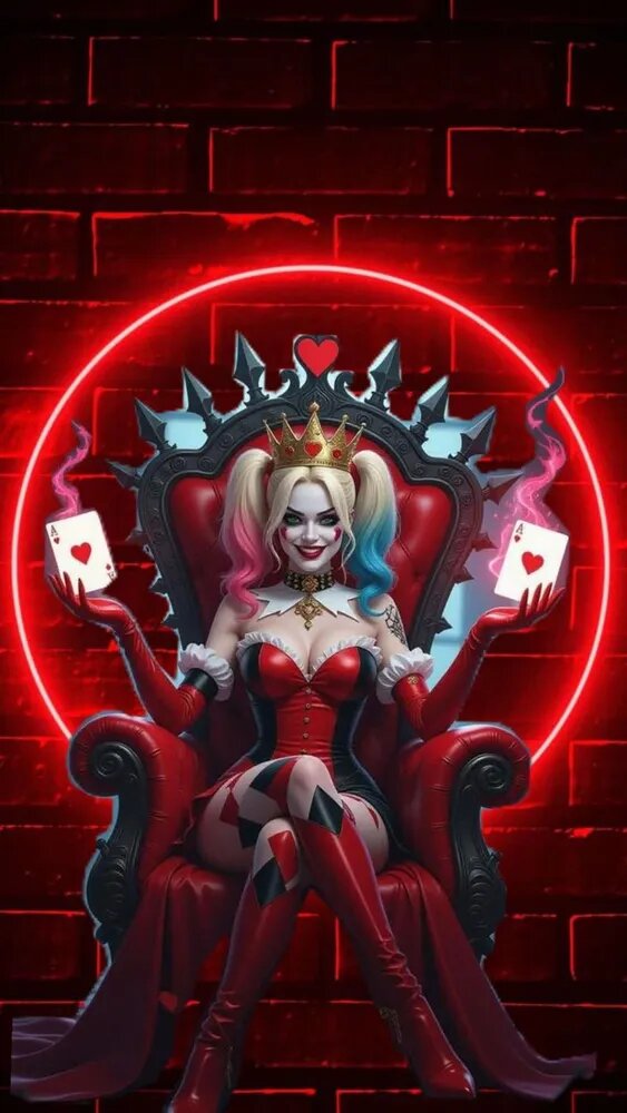 Алмазная Мозаика "Харли Квинн В Красно-черном" 40X50 См Алмазная Вышивка / Картина Стразами Подарков / Украшения