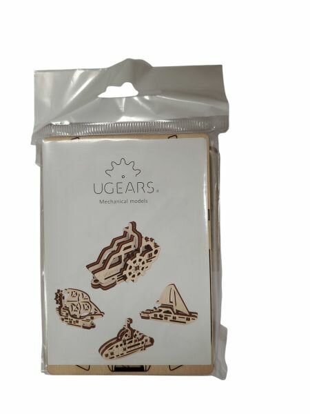 Конструктор деревянный UGEARS 70035 Фиджет Корабли. Набор из 4 шт.