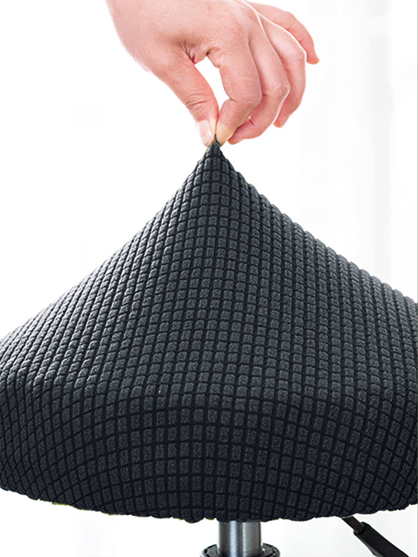 Чехол для круглого стула парикмахерской из кросс-бордерного ткани эластичный универсальный увеличенный чехол для барного стула не скользящий стираемый чехол для поднимающегося круглого стула (Флис-Темно-серый, Набор круглых стульев)