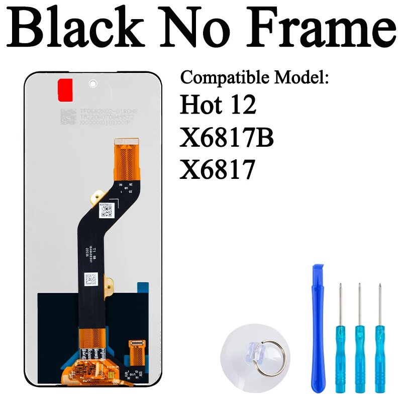 Дисплей для Infinix Hot 12 X6817 Black No Frame