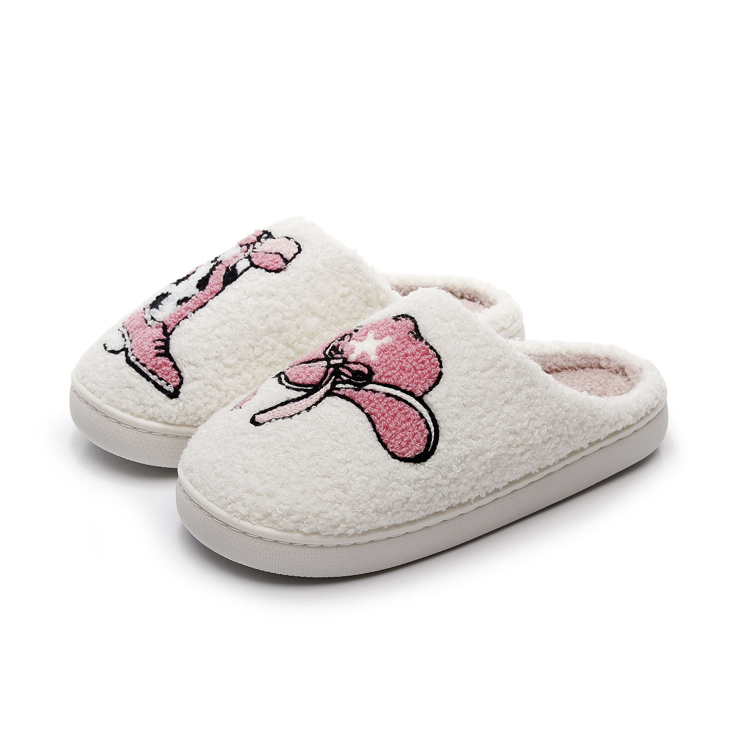 Популярные новые хлопковые тапочки из джинсовой ткани для женщин, рождественские пушистые тапочки.37-38