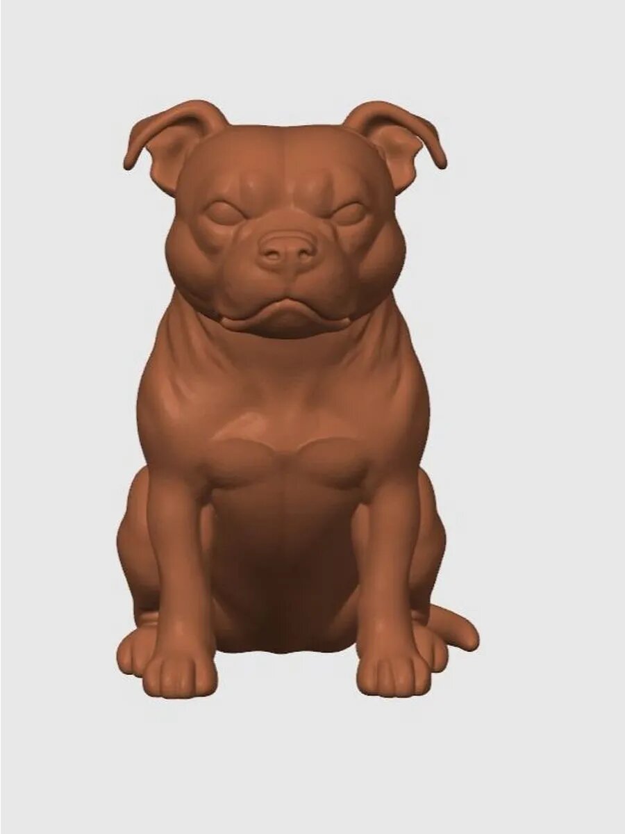 Рост. статуэтка-Стаффордширский бультерьер (10см, корич. метал)