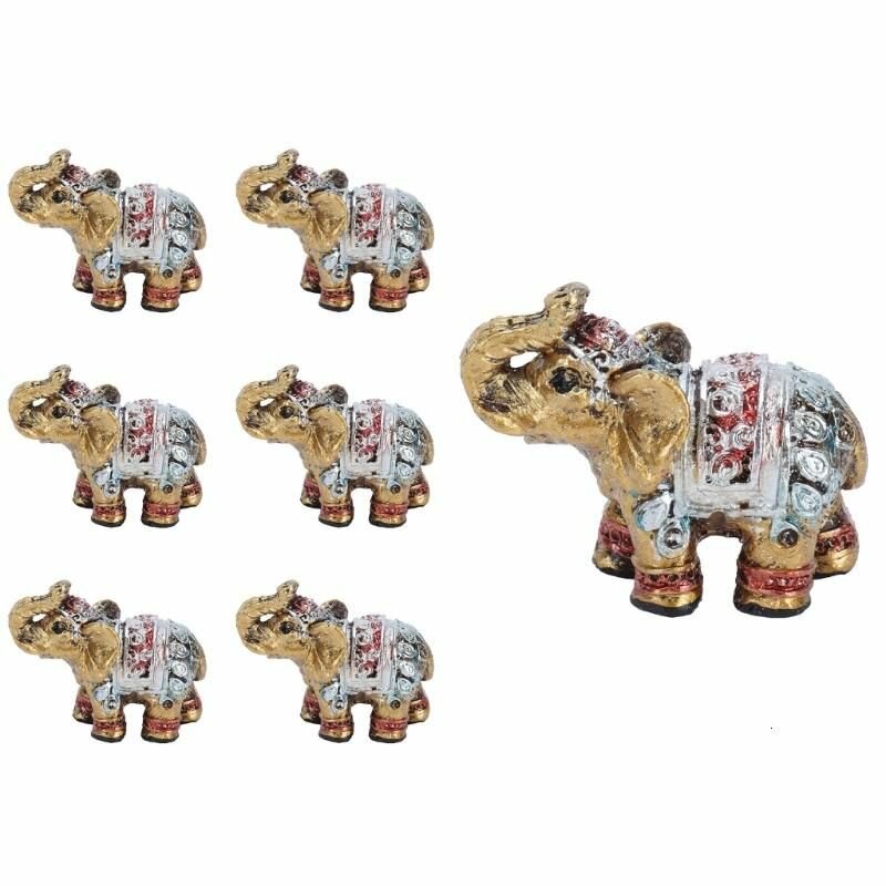 Декоративные фигурки слонов из смолы, Золото