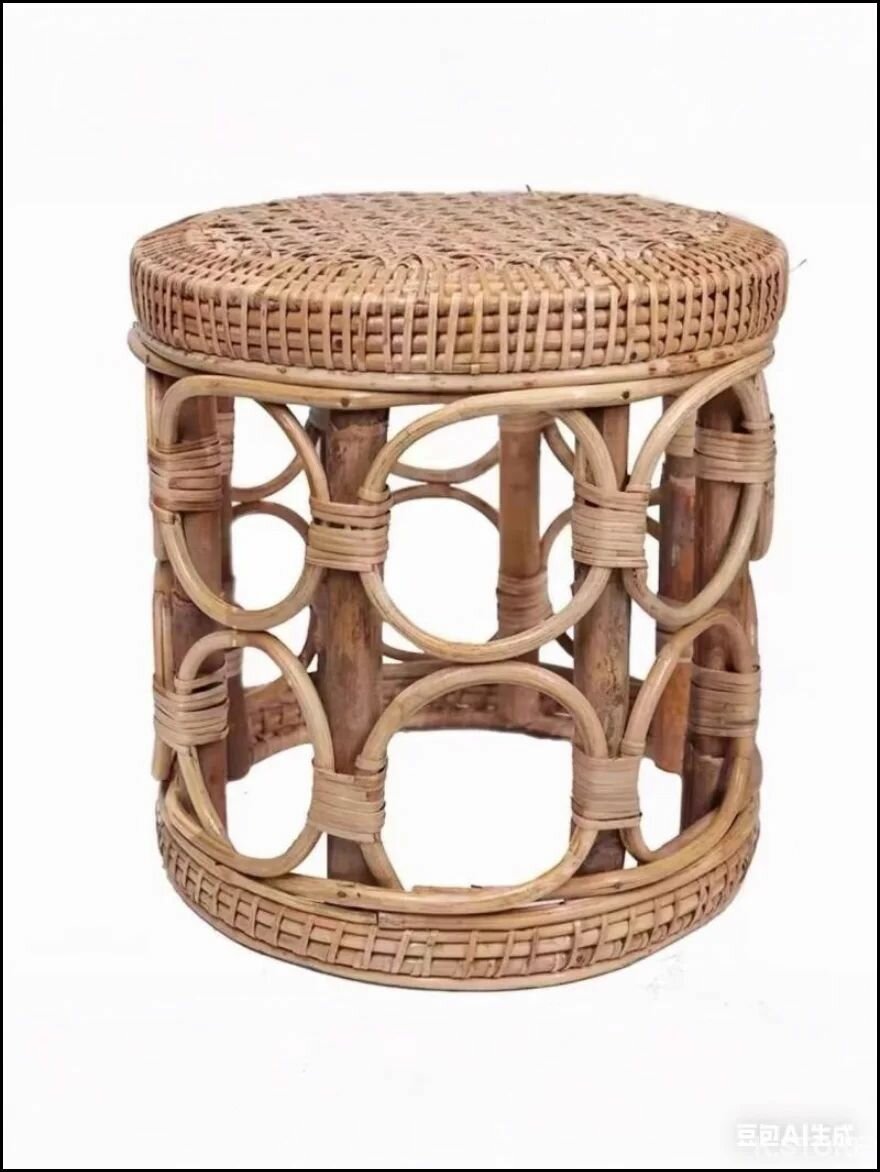 Круглый табурет из ротанга, 30*30*28 см, 1 штука