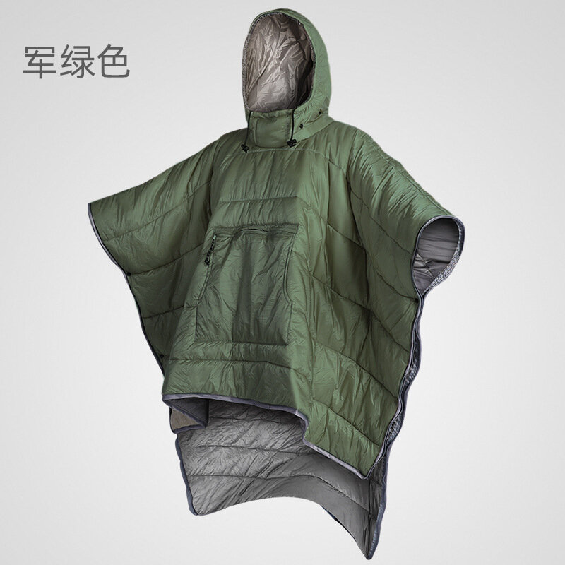 2026 Новейший носимый плащ для взрослых, спальный мешок, для путешествий, походов, кемпинга, из пухового хлопка, многофункциональный, грязеотталкивающий, машинная стирка