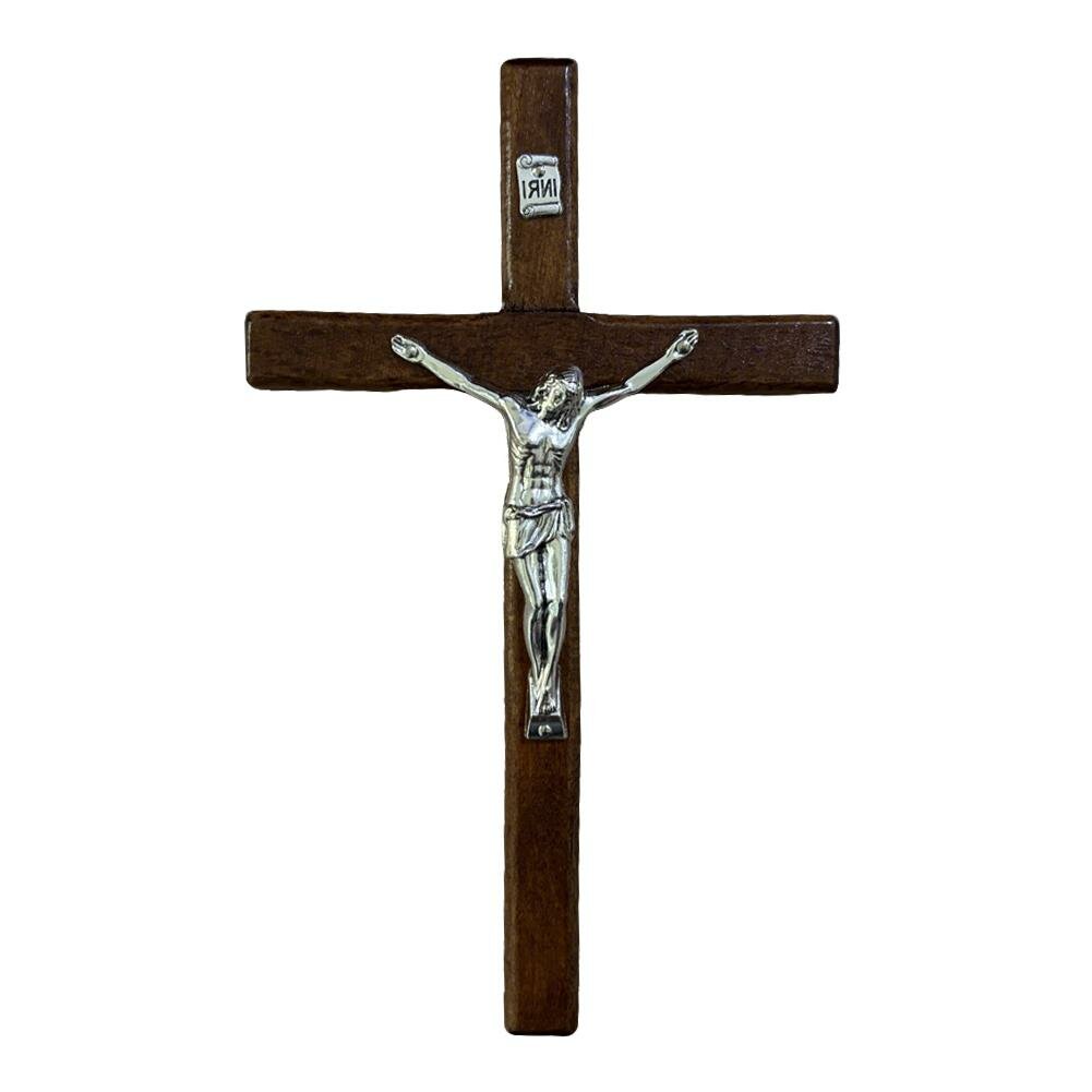 Деревянный крест BaYuYPOO, небольшой крест 7,88"*4,77", настенный крест с изображением Христа, подходит для украшения дома на Пасху или в религиозных целях.