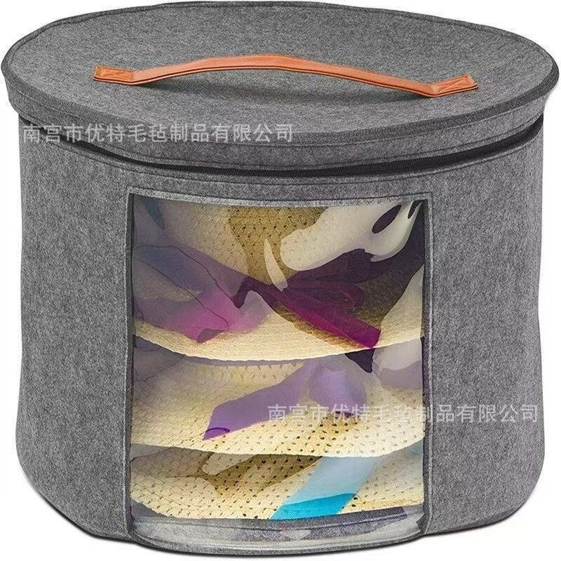 Новая коробка для хранения фетровых шляп, сумка для хранения мелочей, портативная дорожная сумка, ручная круглая коробка для хранения шляп