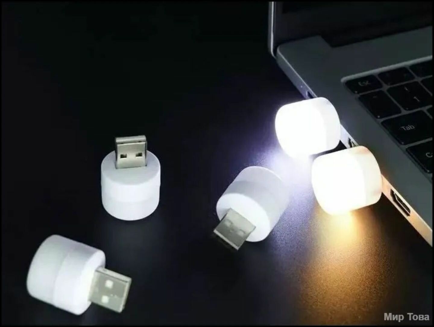 USB маленькая круглая портативная лампа с 10 теплыми лампочками