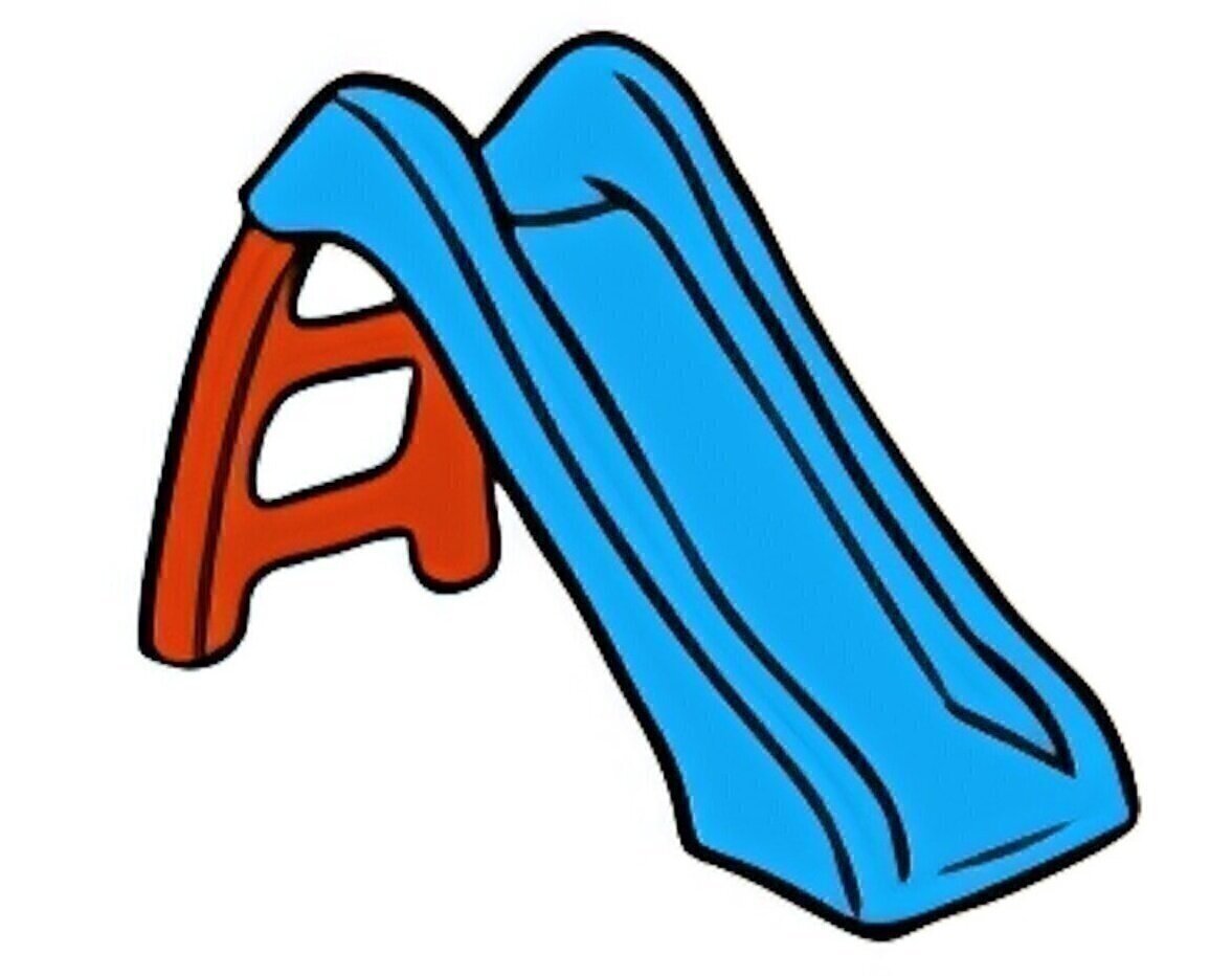 Горка детская 70 см, красная/голубая, безопасная, компактная, пластиковая