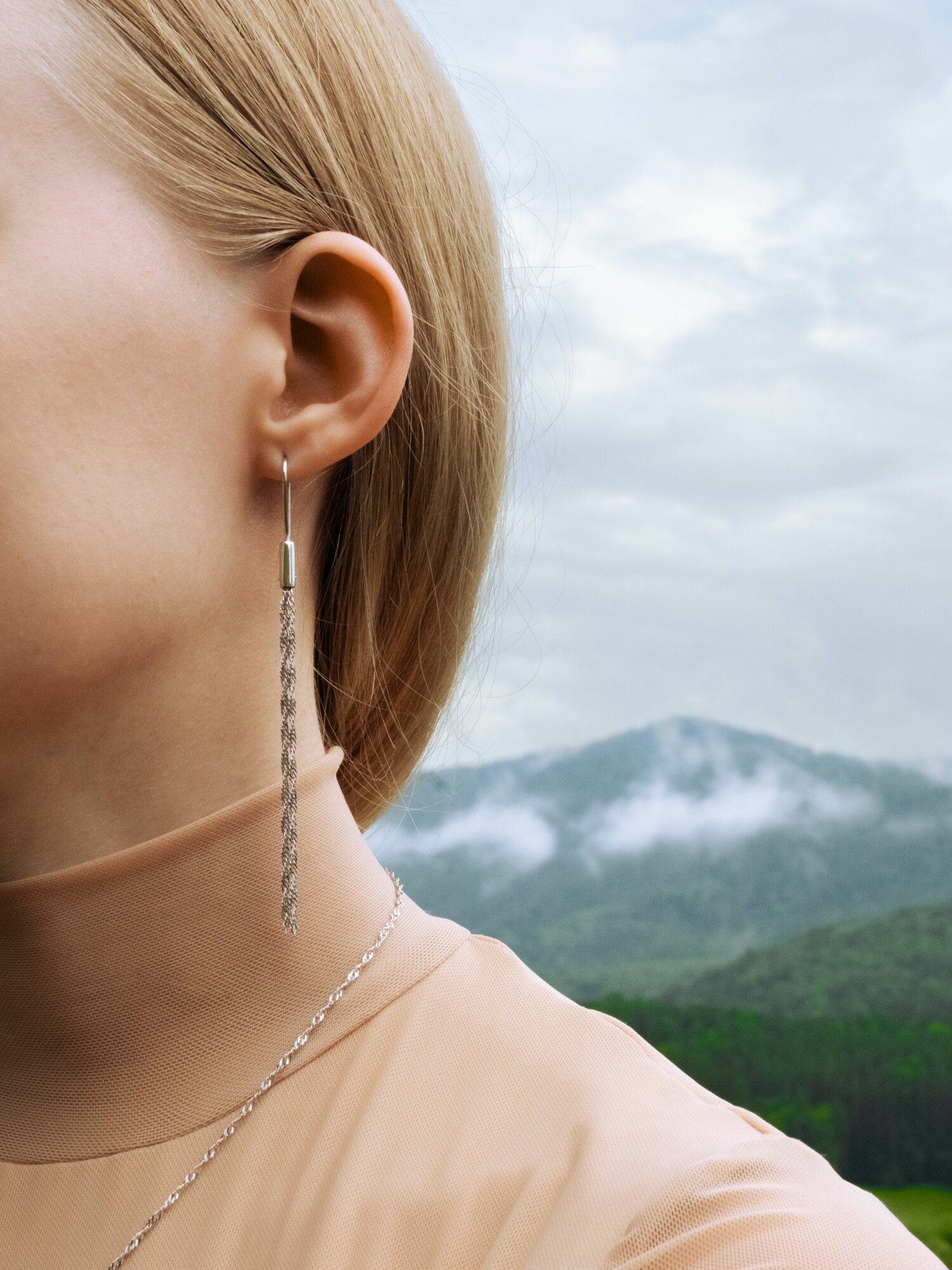 Серьги, серебро, 925 проба, родирование
