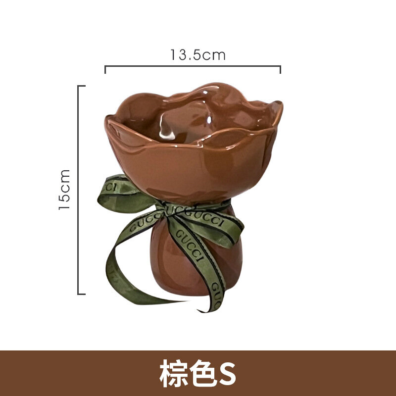 Винтажная высококачественная керамическая ваза, декоративное украшение, легкая роскошь, маленькая ваза для цветов, высокая эстетика, свадебный подарок