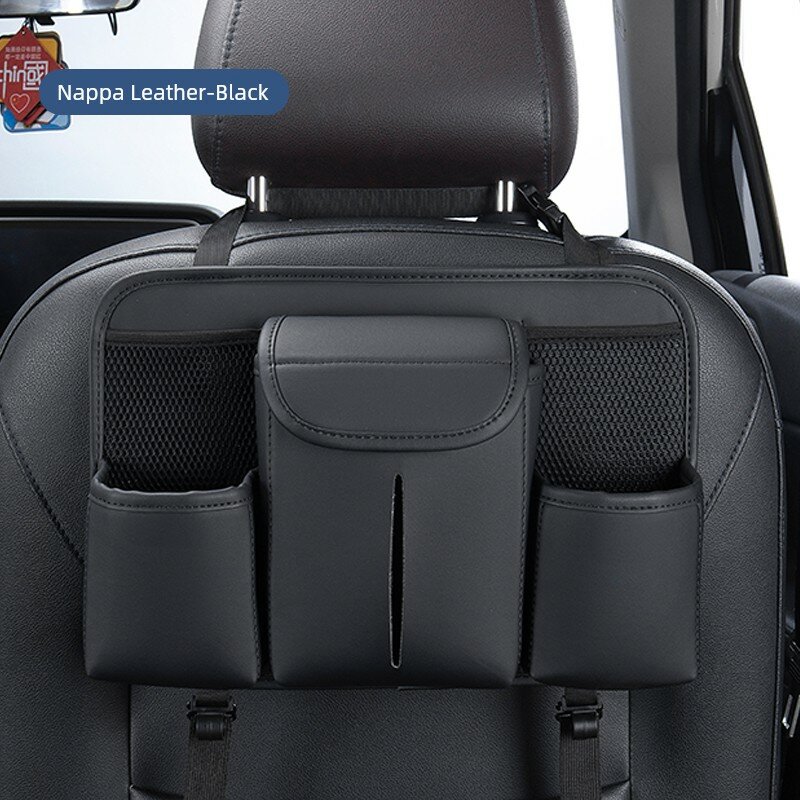 Напа кожа автомобильная подставка для спинки сиденья с держателем для салфеток, чашкой, телефоном и крючками —