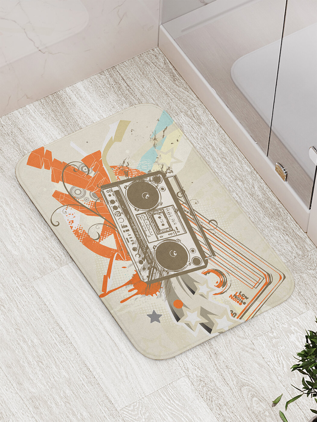 Коврик для ванной комнаты, туалета "Музыкальная феерия" противоскользящий, 52х77 см, JoyArty