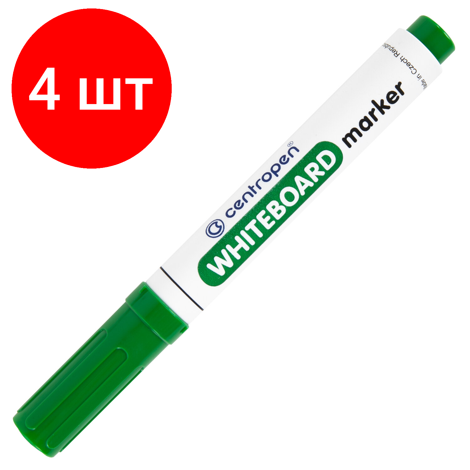 Комплект 4 шт, Маркер стираемый для белой доски зеленый, CENTROPEN "Dry-Wipe", 2.5 мм, 8559, 5 8559 0110