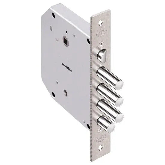 Замок Elbor (Эльбор) врезной сувальдный с задвижкой и защёлкой Базальт 1.05.41 /02646/ никель