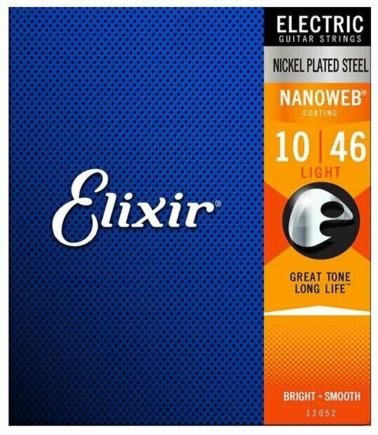 12052 NANOWEB Комплект струн для электрогитары, Light, 10-46, Elixir