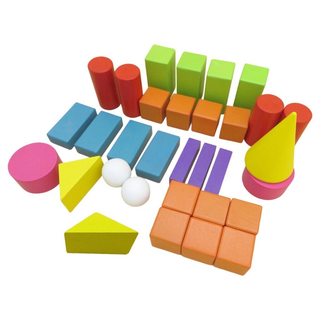 Учебный набор деревянных геометрических фигур для детей, геометрические и математические учебные пособия для класса и начальной школы, 32 детали.