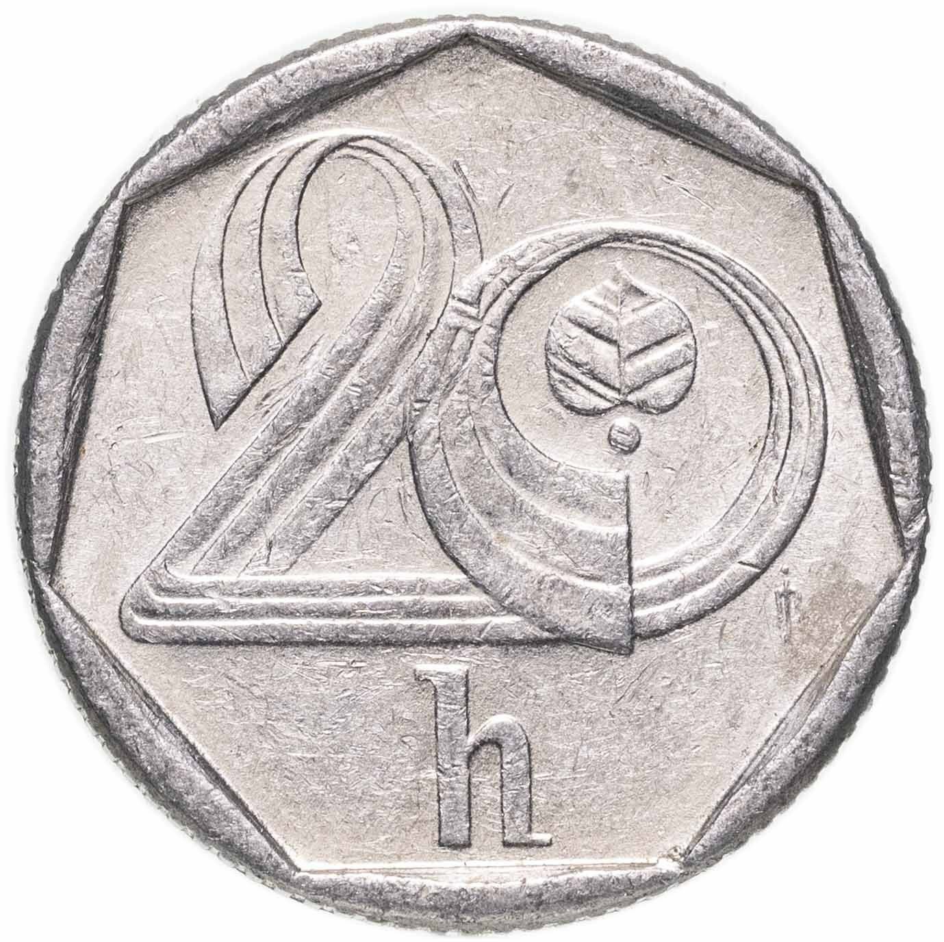 Чехия 20 геллеров 1994, Алюминий, в сохранности AU-UNC