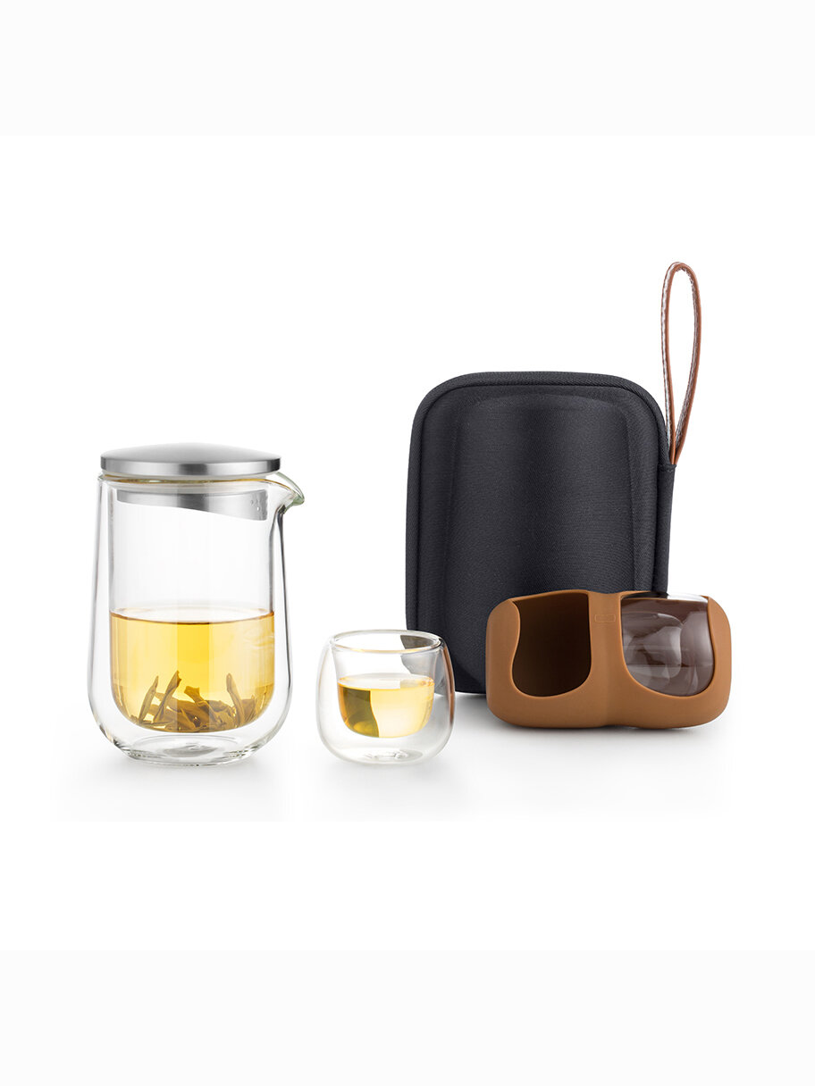 Дорожный чайный набор «чайник + 2 чашки», 260 мл
