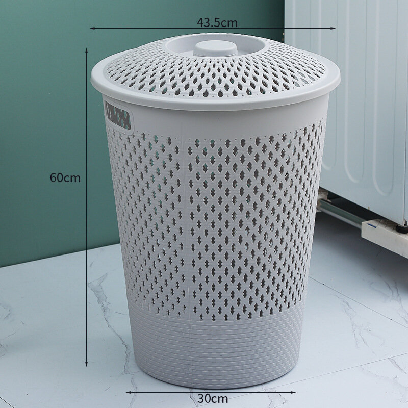 Пластиковая корзина для белья с крышкой, корзина для грязного белья, корзина для ванной, пластиковый контейнер для белья, круглая и квадратная