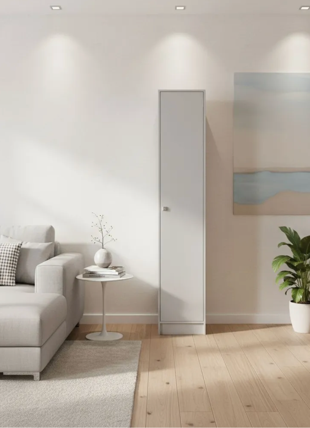 Пенал распашной для одежды ЯПП-1 (400*2100*500 мм), белый Ямайка ЛДСП