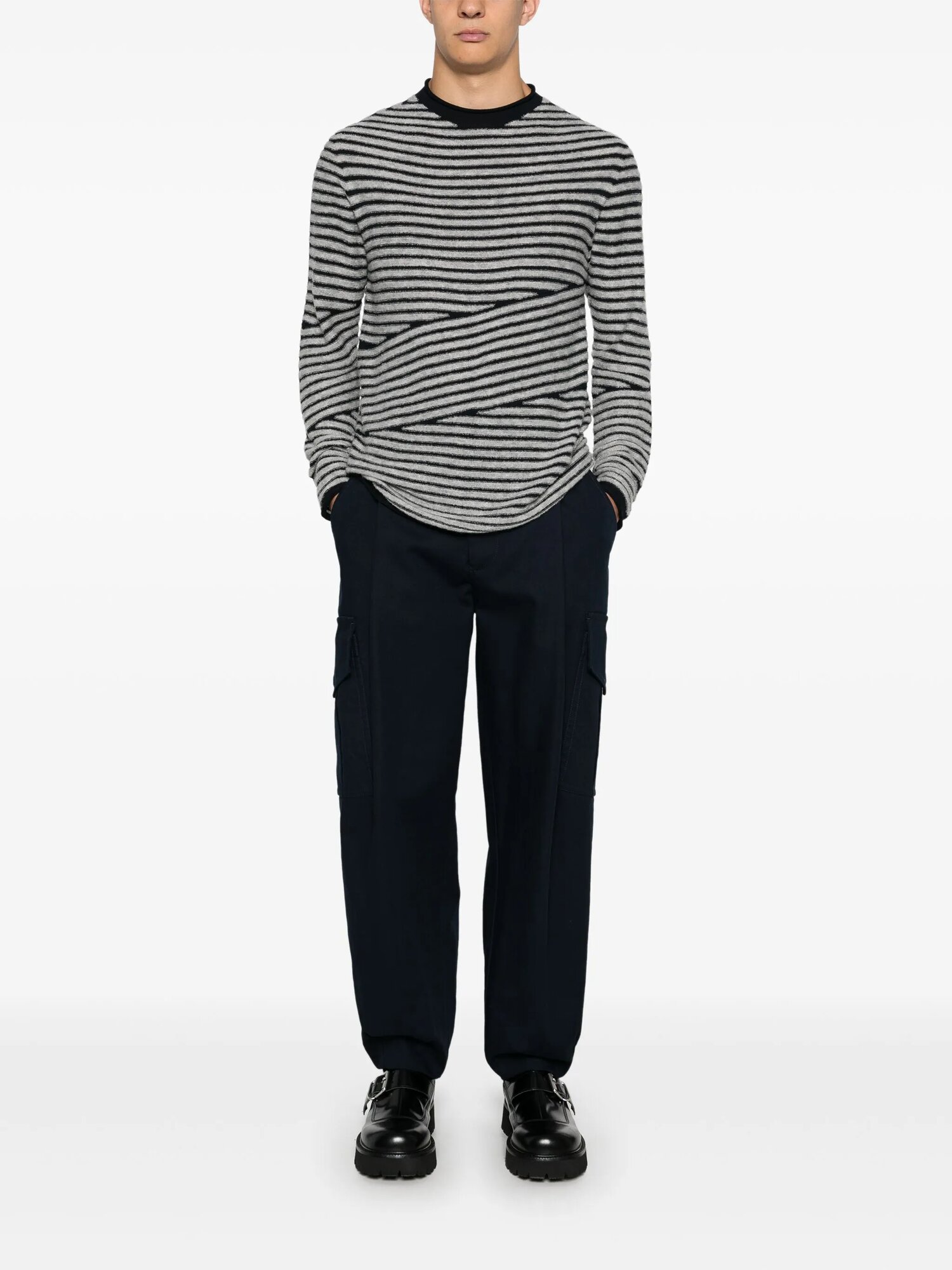 Брюки классические GIORGIO ARMANI, размер 52 IT, синий — фото 1