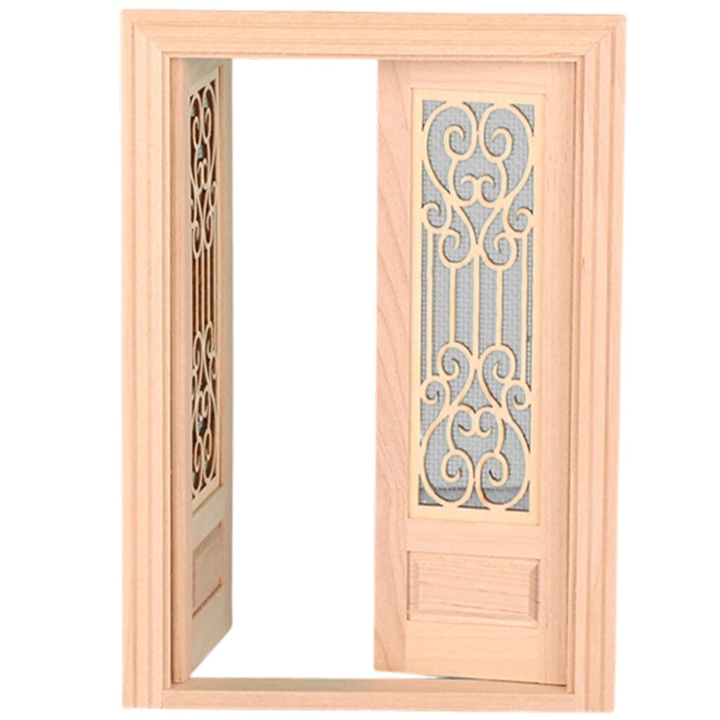 Раздвижная деревянная дверь 1/12 для кукольного домика