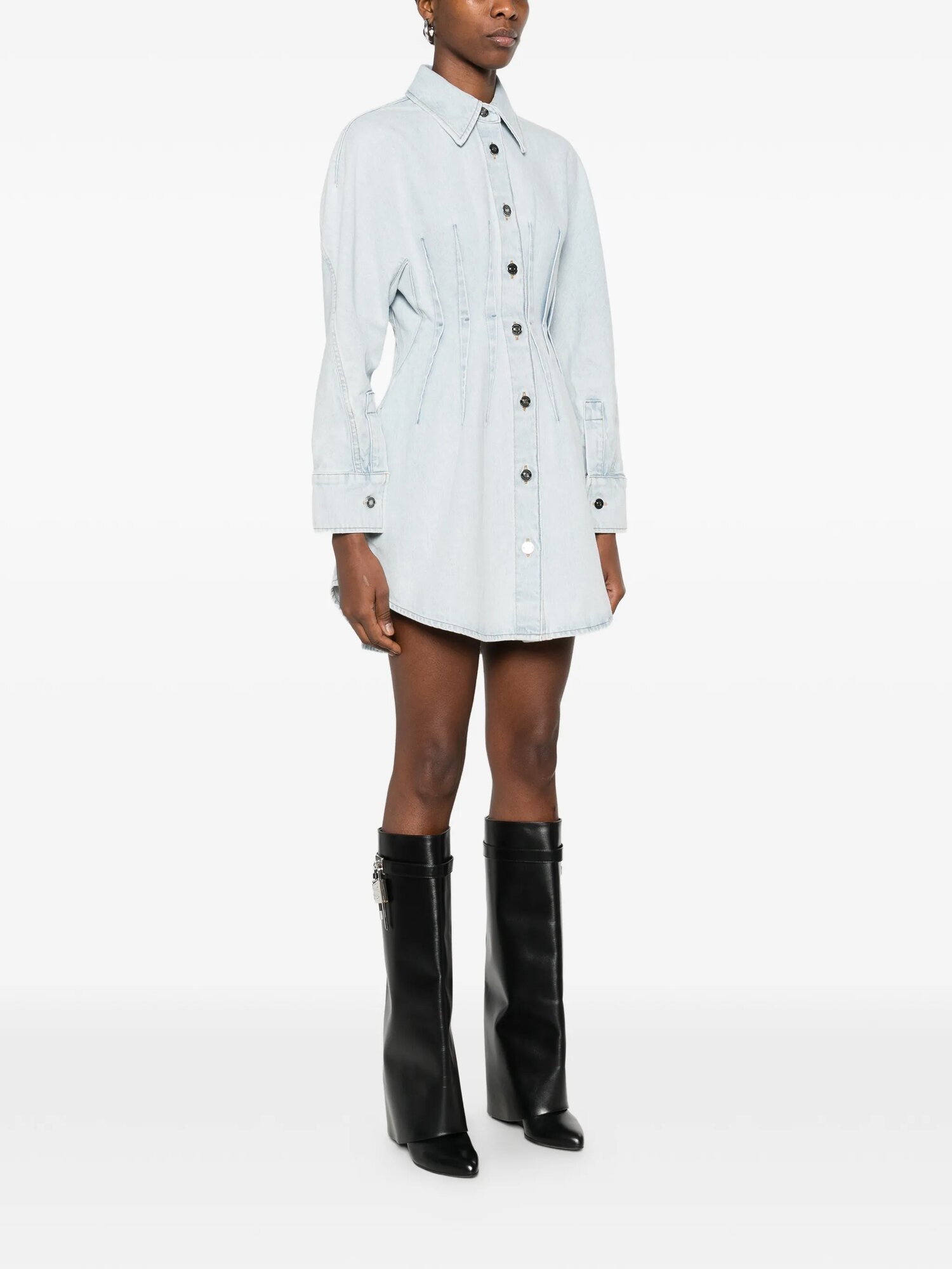 Платье GIVENCHY Buttoned midi denim dress, размер 38, синий — фото 1