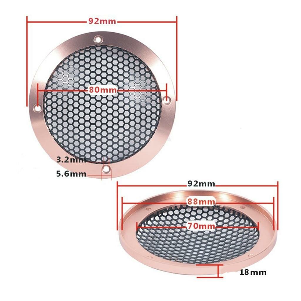 Сетка-гриль для автомобильных динамиков, Золото - 3 дюйма