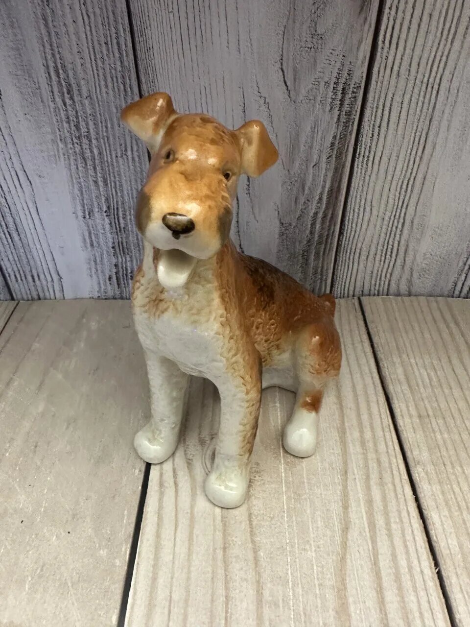 Статуэтка Эрдельтерьер Фарфор Лфз 70 годы автор Б. Воробьев винтаж Шикарная