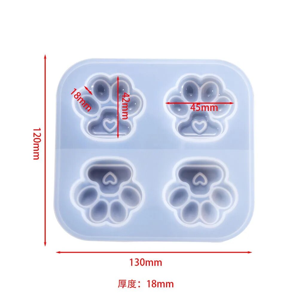Молд "Кошачьи Лапки" / Силиконовая форма "Следы котёнка"/Для эпоксидной смолы, шоколада, гипса, пластика, желе