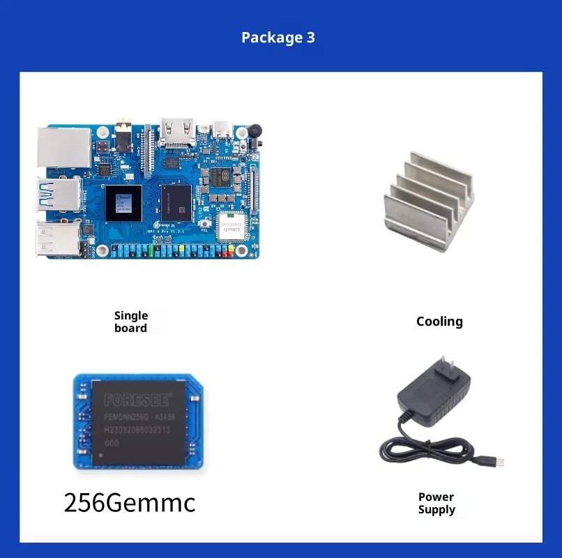 Orange Pi 4 Pro, Package 3, 4G single board