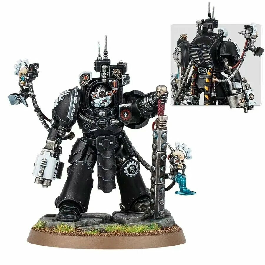 Фигура Технодесантника Каанока Вара Железных Рук (Смола, Литье) / Iron Hands Caanok Var Techmarine (Resin, Cast)