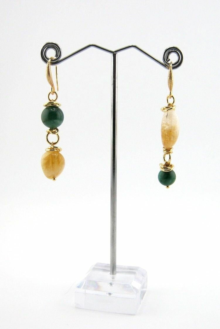 Серьги, цитрин