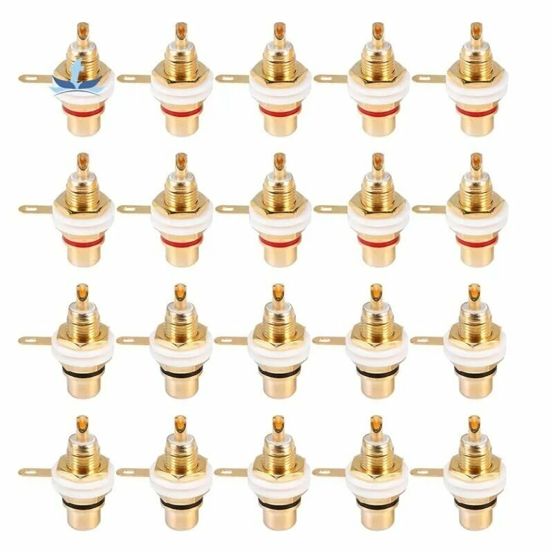 (VVOOKKG))20 шт Позолоченный разъем совместим с разъема гнездовой панели корпуса усилителя динамика