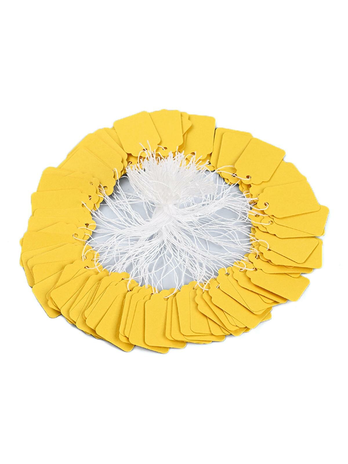 500 Шт ценников с ниточками Пустые Маленькие бумажные бирки для подвешивания