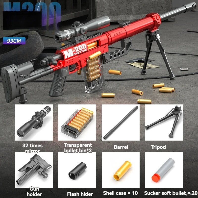 M200 Снайперская винтовка, игрушечный пистолет, реалистичный пистолет с мягкой пулей, большой ручной бластер, страйкбольное оружие, игры для взрослых и мальчиков на открытом воздухе, детские игры CS Fighting