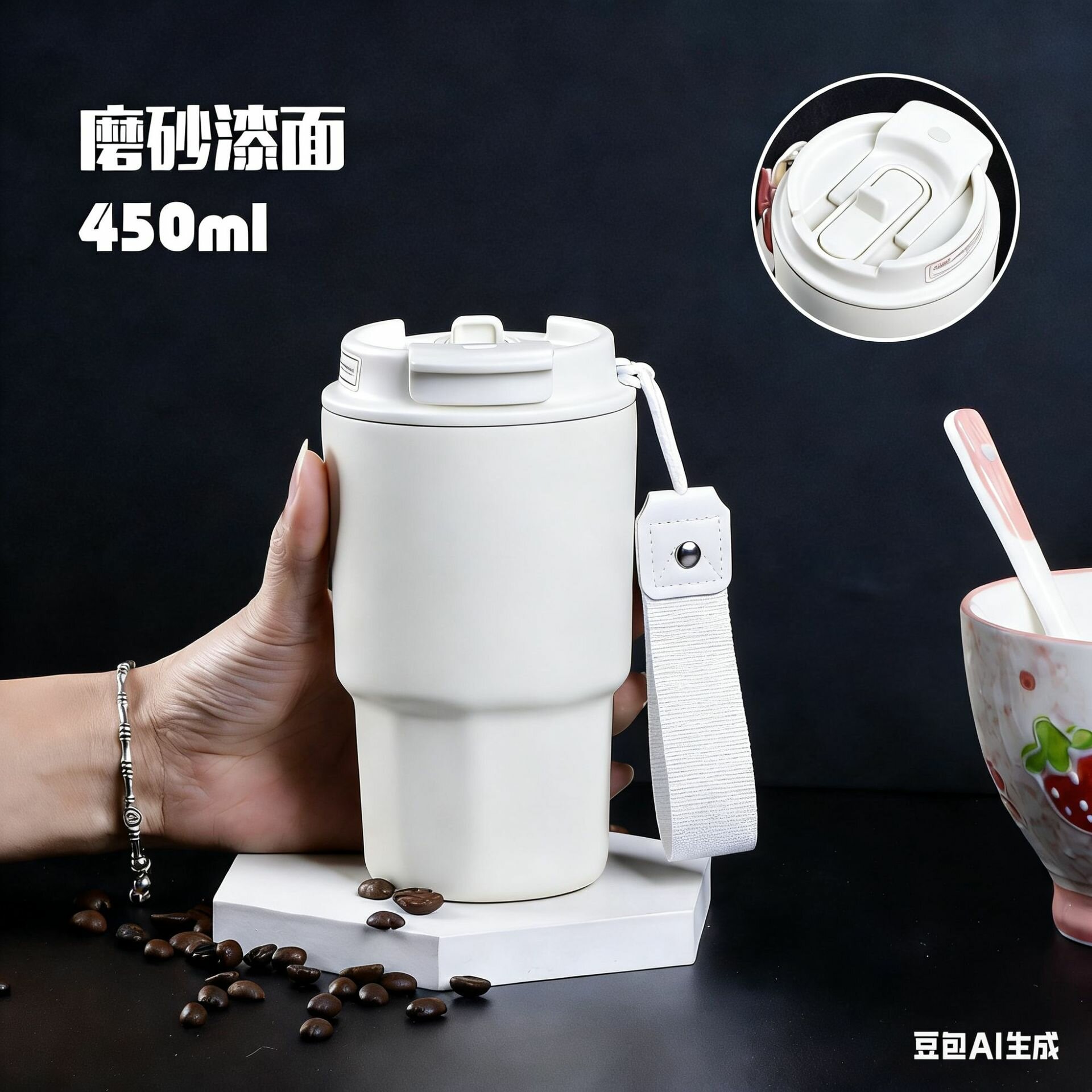 Модная брендовая кофейная кружка из нержавеющей стали 316, высококачественная керамическая термокружка, портативная дорожная кружка, интернет-знаменитость, кружка для воды, настраиваемая