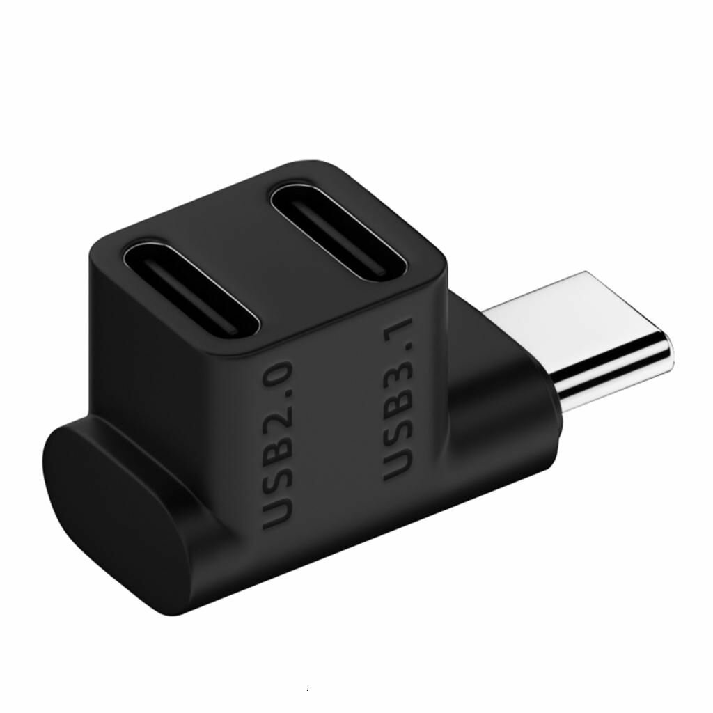 Угловой адаптер USB-C 90 градусов, - вертикальный изгиб