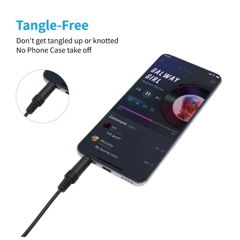 Аудиокабель 3.5 мм, 2 м, черно-серый