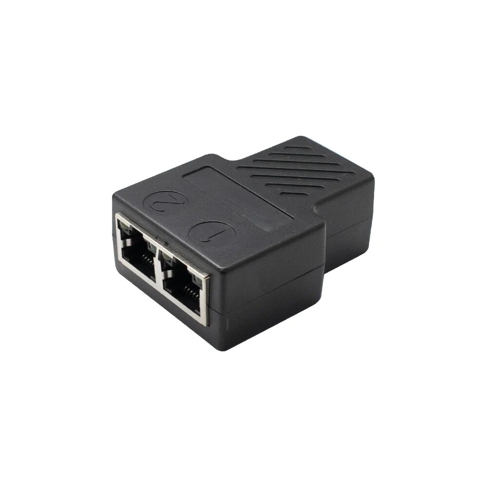 Компьютерный тройник с экраном OXION 2 шт в пакете, OX-ADPRJ45-2xRJ45CAT6BAG2