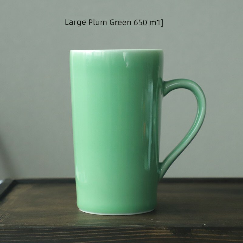 Керамическая чашка сливово-голубого цвета 650 мл большой размер без крышки летняя посуда для повседневного использования