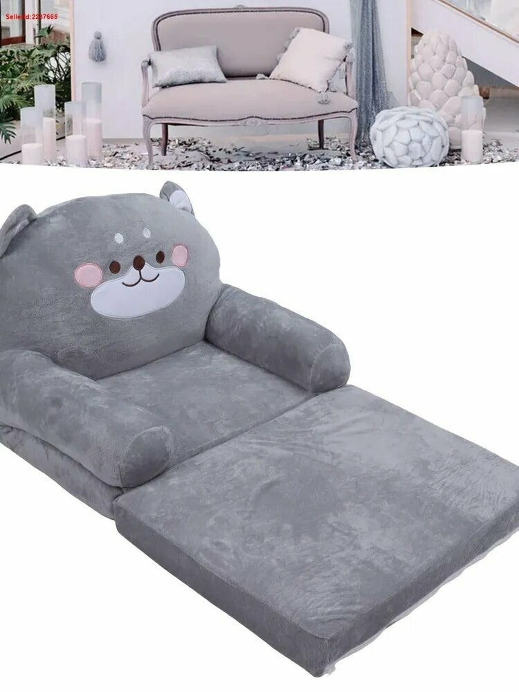 Прямой диван, механизм Реклайнер, 50х33х37 см, серый