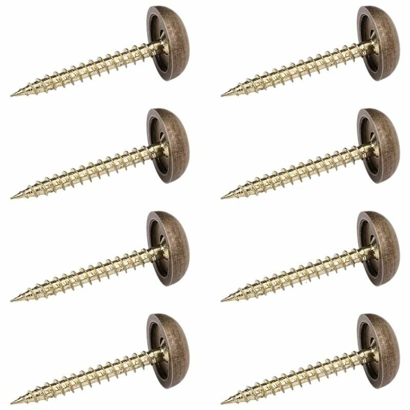 Набор декоративных винтов из латуни для зеркал и мебели, бронза 15 мм