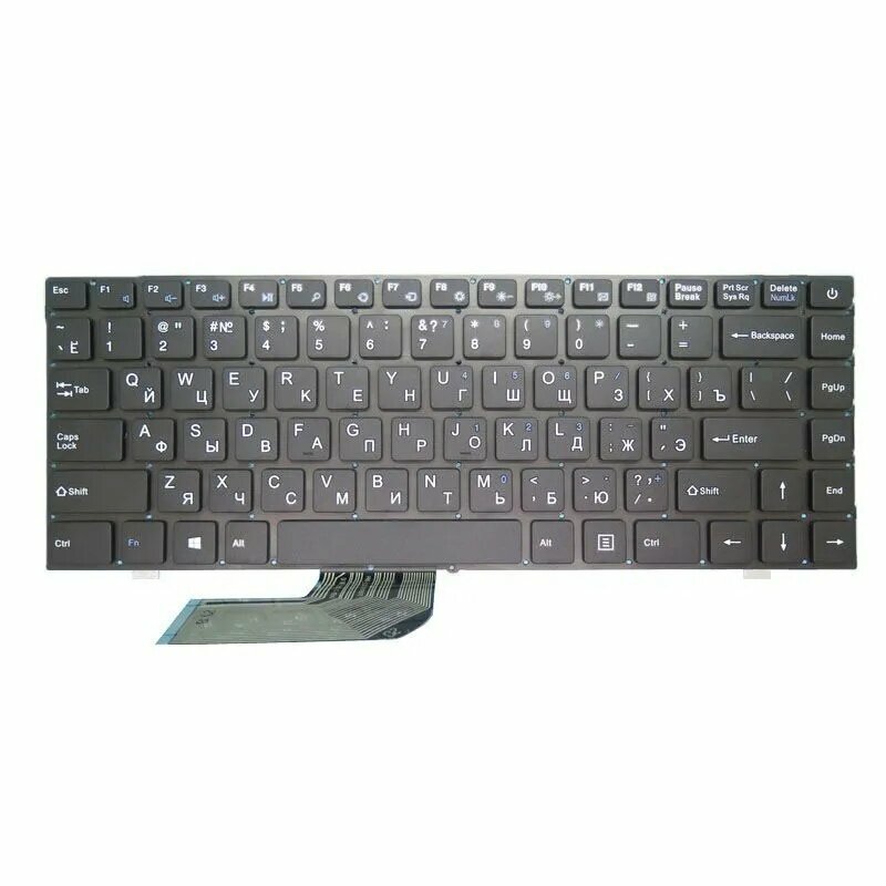 RTDPART Клавиатура проводная Клавиатура для ноутбука Teclast F7 русская RU черная без рамки пустая 2-контактная, Русская раскладка, черный