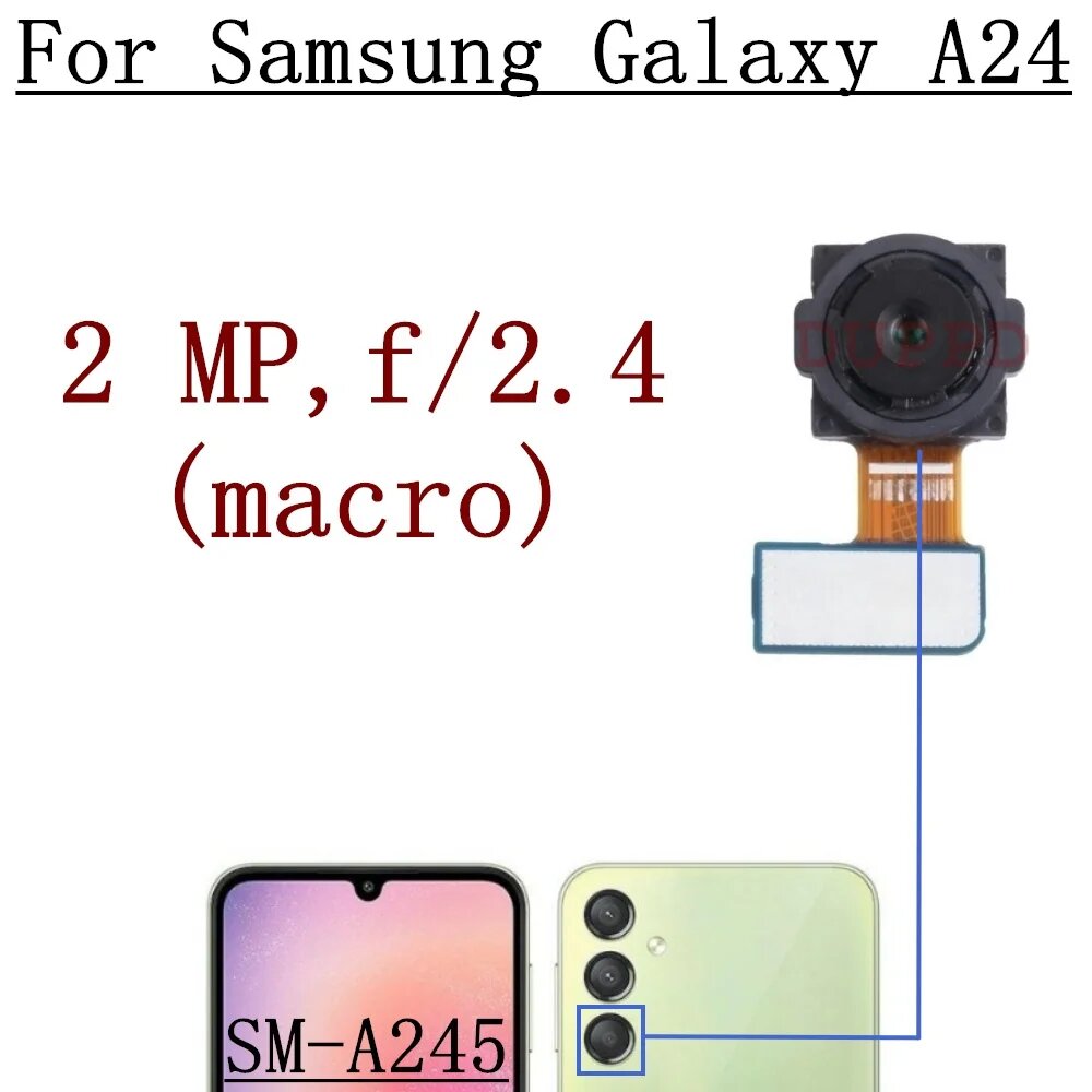 Задняя фронтальная камера для Samsung Galaxy A24 4G A245F A245M фронтальная селфи широкая макро задняя камера запасной модуль A24 A245 Macro